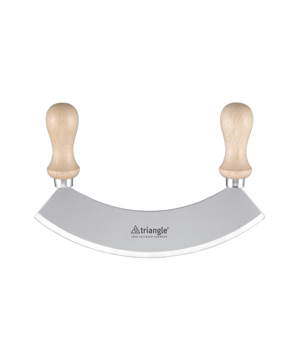 TRIANGLE Single Blade Mincing Knife 7" - Wood Hand – Maison Cookware ...